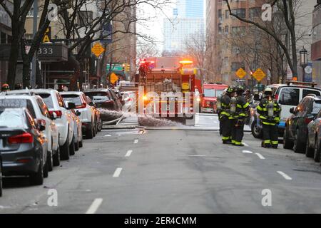 First responders work the scene of an explosion in Comstock Park, Mich ...