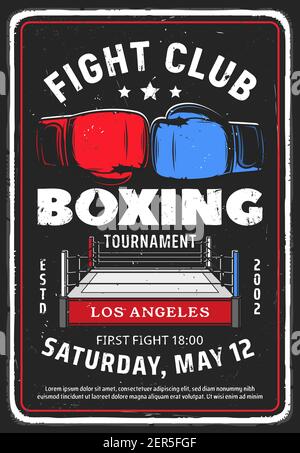 Fighting club event retro poster. Boxing tournament, martial arts ...