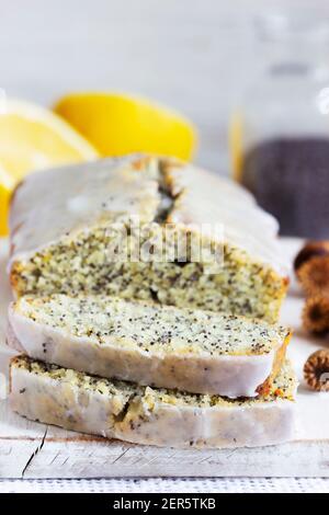 Cake with poppy seeds and lemon zest Stock Photo - Alamy