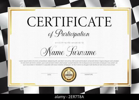 Car racing certificate diploma template, rally sport championship ...