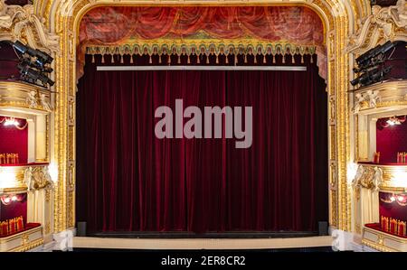 Lviv, Ukraine - February 28, 2021: Lviv opera house interior Stock ...