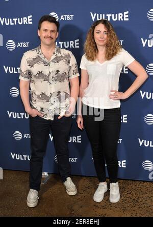 L-R: Actors Bryan Safi and Erin Gibson attend the Vulture Festival New ...