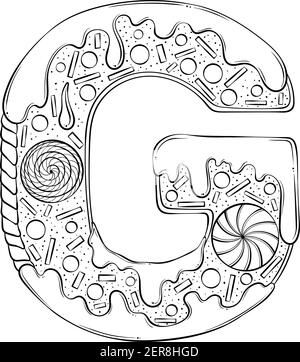 Letter G. Gingerbread Cookies in the form of letters. Cartoon vector ...