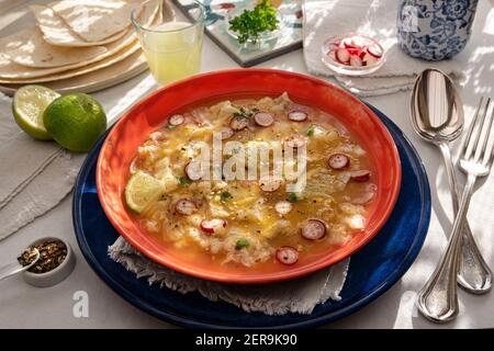 Close-up of a Peruvian ceviche with pieces of fish and lemon Stock ...