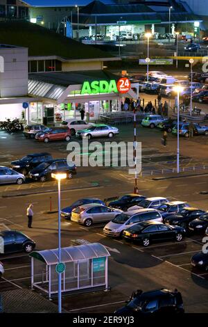Asda 24 Hour supermarket at night Stock Photo - Alamy