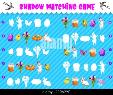 Easter matching game with spring flowers. Holiday math activity for ...