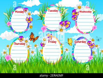 To do list template decorated by spring flowers in a teapot. Cute ...
