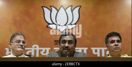 BJP J&K President, Ravinder Raina is seen during an Interview at BJP Headquarter, Trikuta Nagar ...