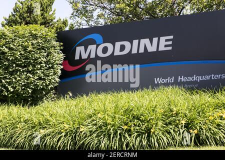 A logo sign outside of the headquarters of The Modine Manufacturing ...