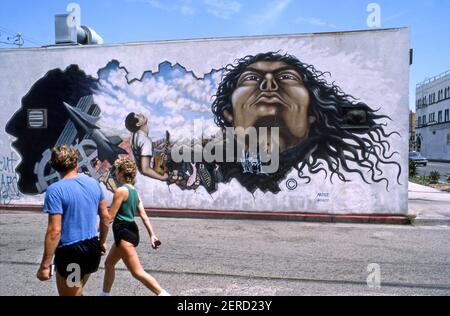 Mural in Venice Beach, CA painted by Joe Bravo circa 1970s Stock Photo ...