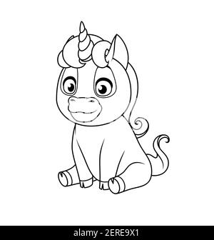 Coloring page outline sitting smiling cute dog in cartoon style ...