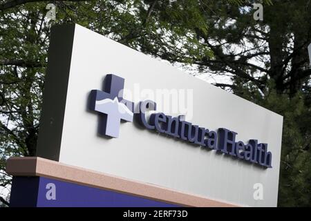 A logo sign outside of the headquarters of Centura Health in Centennial ...