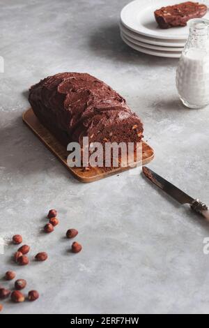 Chocolate and hazelnut loaf bread Stock Photo - Alamy