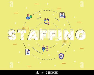 employee typography calligraphy word art with filled color style vector ...