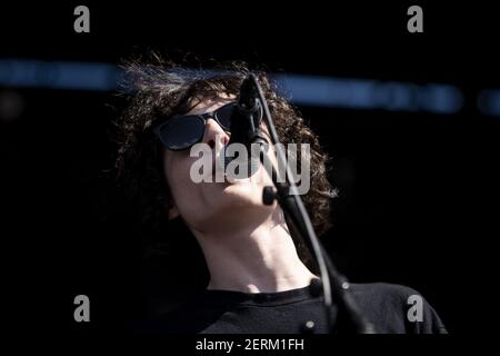 Finn Wolfhard of Calpurnia performs in Douglas Park during Riot Fest ...