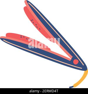 iron hair straightening isolated cartoon vector illustration in flat ...