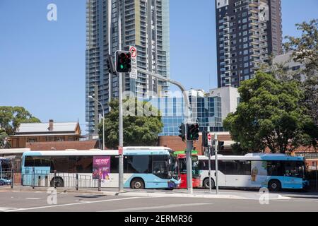 Parramatta city centre, Sydney bus at the transport interchange bus ...