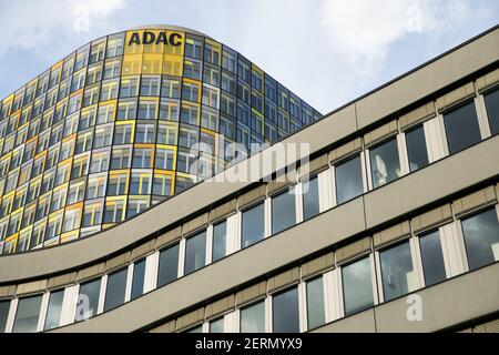 A logo sign outside of the headquarters of The ADAC (Allgemeiner ...