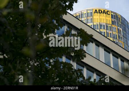 A logo sign outside of the headquarters of The ADAC (Allgemeiner ...