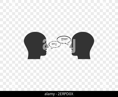 People talking icon on transparent background. Vector illustration ...