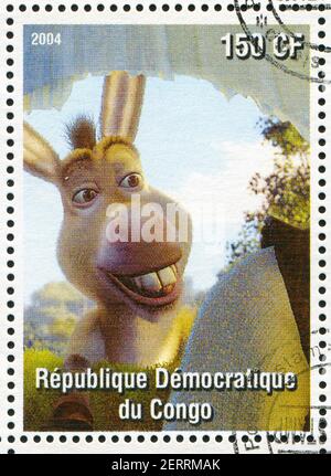 CONGO - CIRCA 2004: stamp printed by Congo, shows cartoon character ...