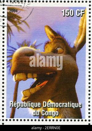 CONGO - CIRCA 2004: stamp printed by Congo, shows cartoon character ...