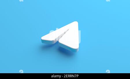 Valencia, Spain - February, 2021: Telegram app icon isolated on a white ...