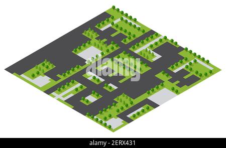 Perspective view from above to the city quarter of the highway Stock ...