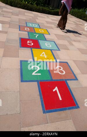 Colourful hopscotch court laid out at The Park, Bahrain Bay development ...