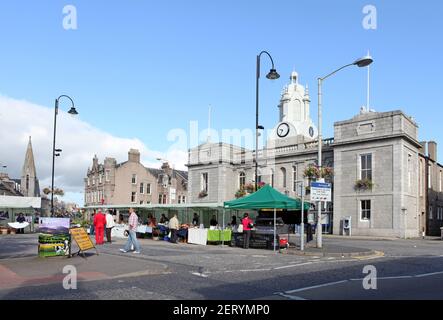 The town of Inverurie in Aberdeenshire, Scotland UK, showing the High ...