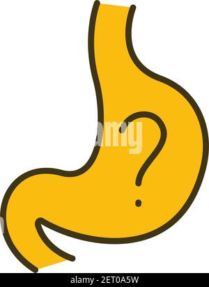 Digestion food color line icon. Isolated vector element. Outline ...