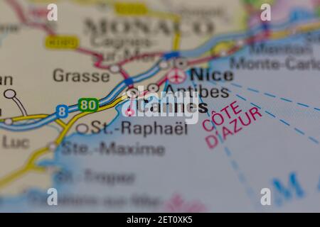 Cannes France map Stock Photo - Alamy