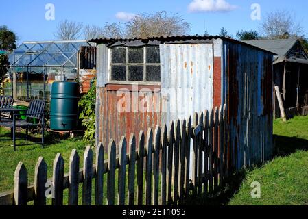 Old rusty corrugated steel shed Stock Photo - Alamy