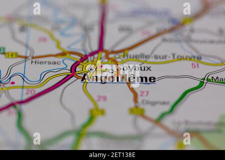 Angouleme Shown on a Geography map or road map Stock Photo - Alamy