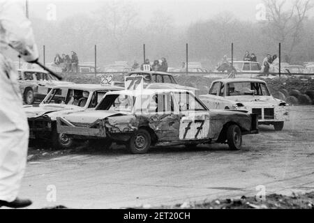 Banger car racing at Swaffham raceway 1970's Stock Photo - Alamy