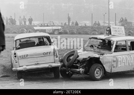 Banger car racing at Swaffham raceway 1970's Stock Photo - Alamy