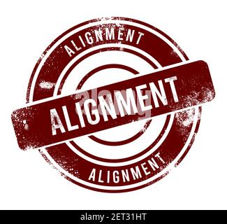 Alignment - red grunge rubber, stamp Stock Photo - Alamy