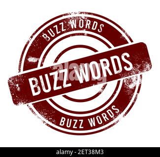 Buzz Words - red grunge button, stamp Stock Photo - Alamy