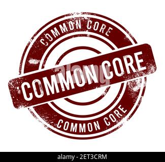 Common Core - red grunge button, stamp Stock Photo - Alamy