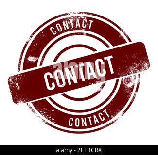 contact - red grunge button, stamp Stock Photo - Alamy