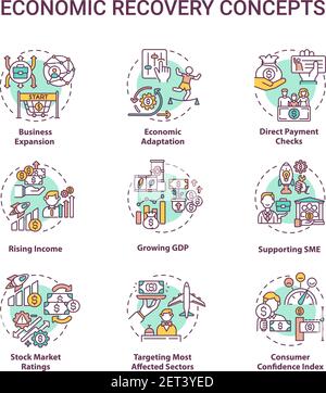 Economic recovery concept icons set Stock Vector Image & Art - Alamy