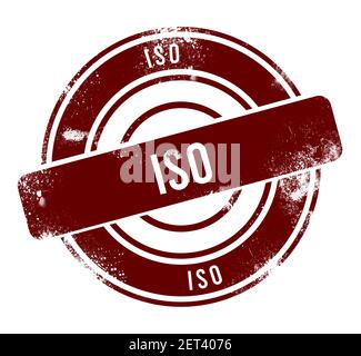 iso - red grunge rubber, stamp Stock Photo - Alamy