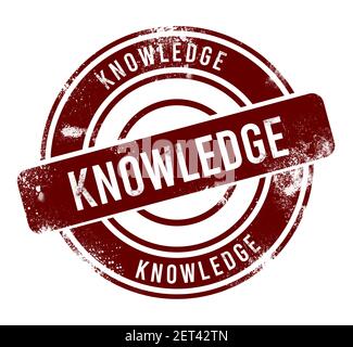 Knowledge - red grunge button, stamp Stock Photo - Alamy