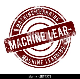 Machine Learning - red grunge button, stamp Stock Photo - Alamy