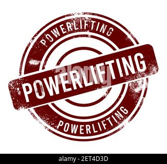 Powerlifting - red round grunge button, stamp Stock Photo - Alamy