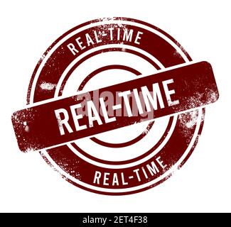 Real - red round grunge button, stamp Stock Photo - Alamy