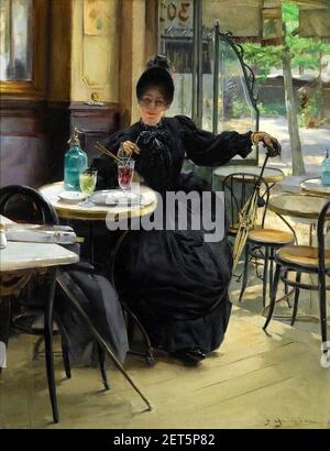 Quinsac Paul François - Au Café Stock Photo - Alamy