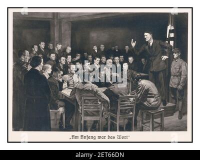 1930s Propaganda Poster card of Adolf Hitler titled 'Der Fuhrer' at an ...