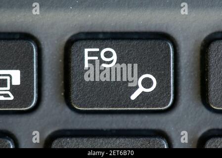 F9 and zoom key on a laptop keyboard Stock Photo - Alamy