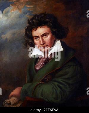 Painting of Ludwig van Beethoven (1770-1827) a German composer and ...